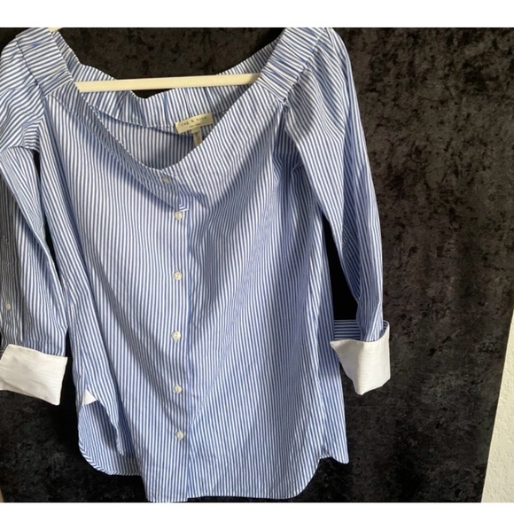 rag & bone | Tops | Rag Bone Blue And White Striped Button Down Shirt ...